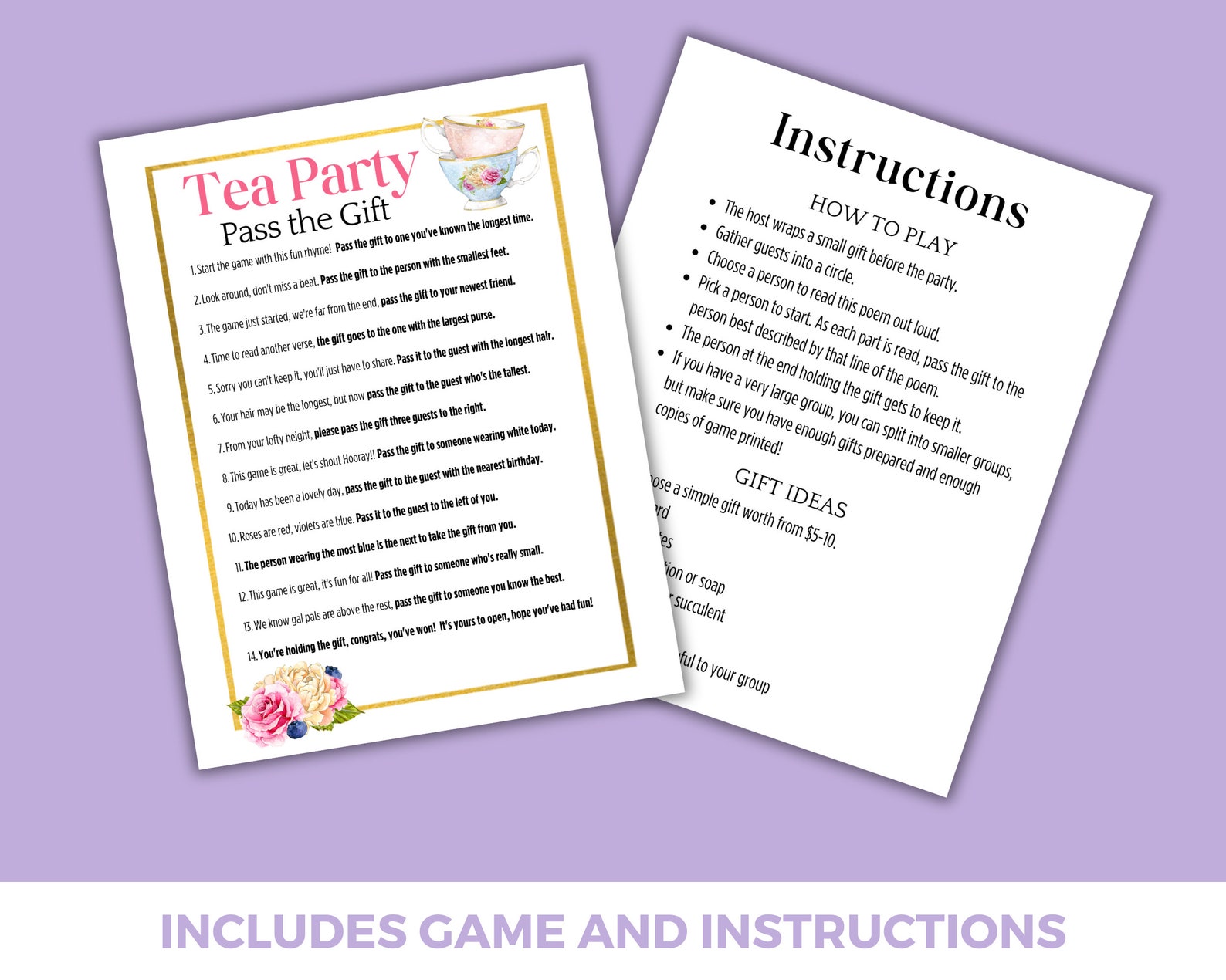 Pass the Prize Tea Party Game, Pass the Parcel, Pass the Gift Game ...