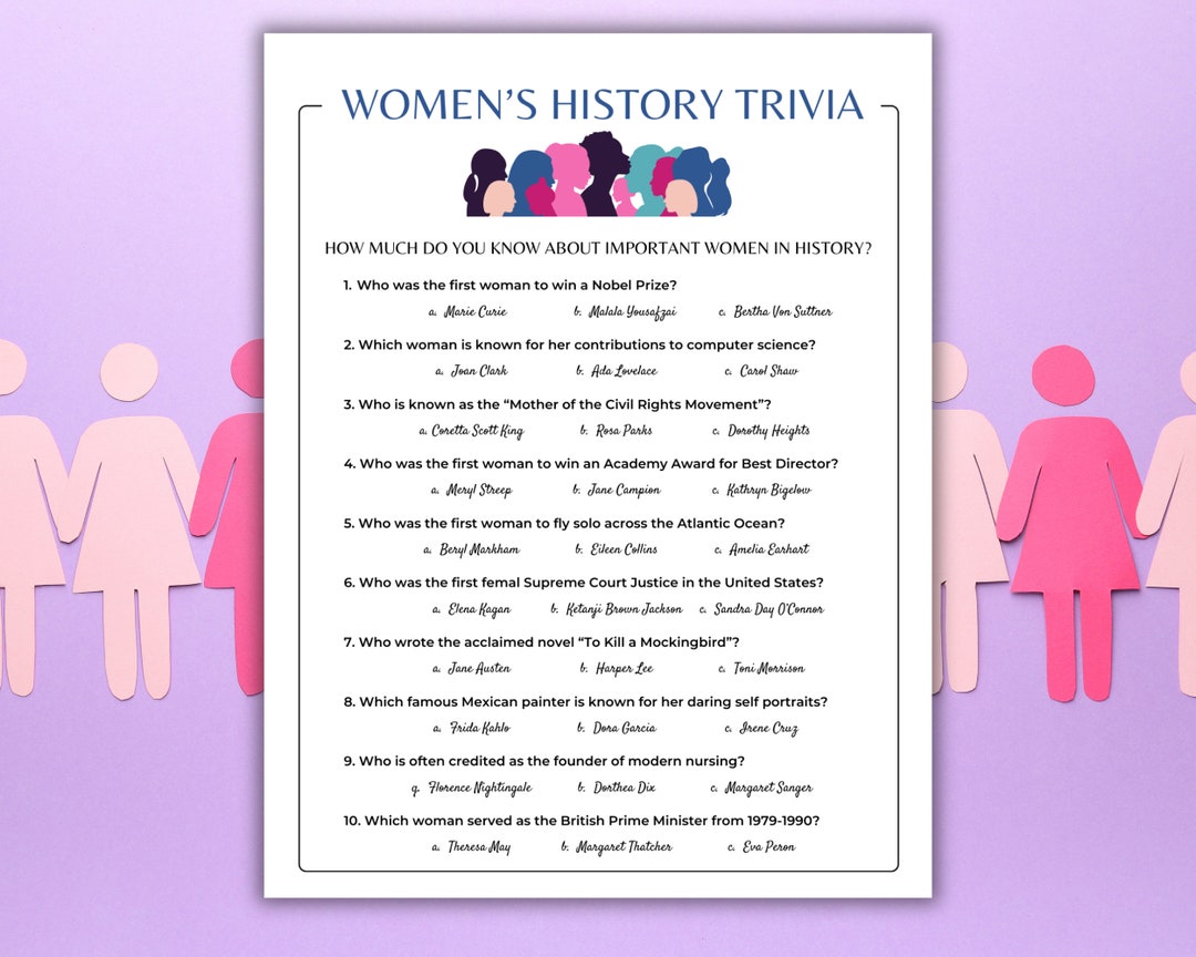 Women's History Month Trivia Game, International Women's Day Activity ...