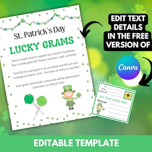 St Patricks Day Candy Gram Form, St Patricks School Fundraiser Flyer ...