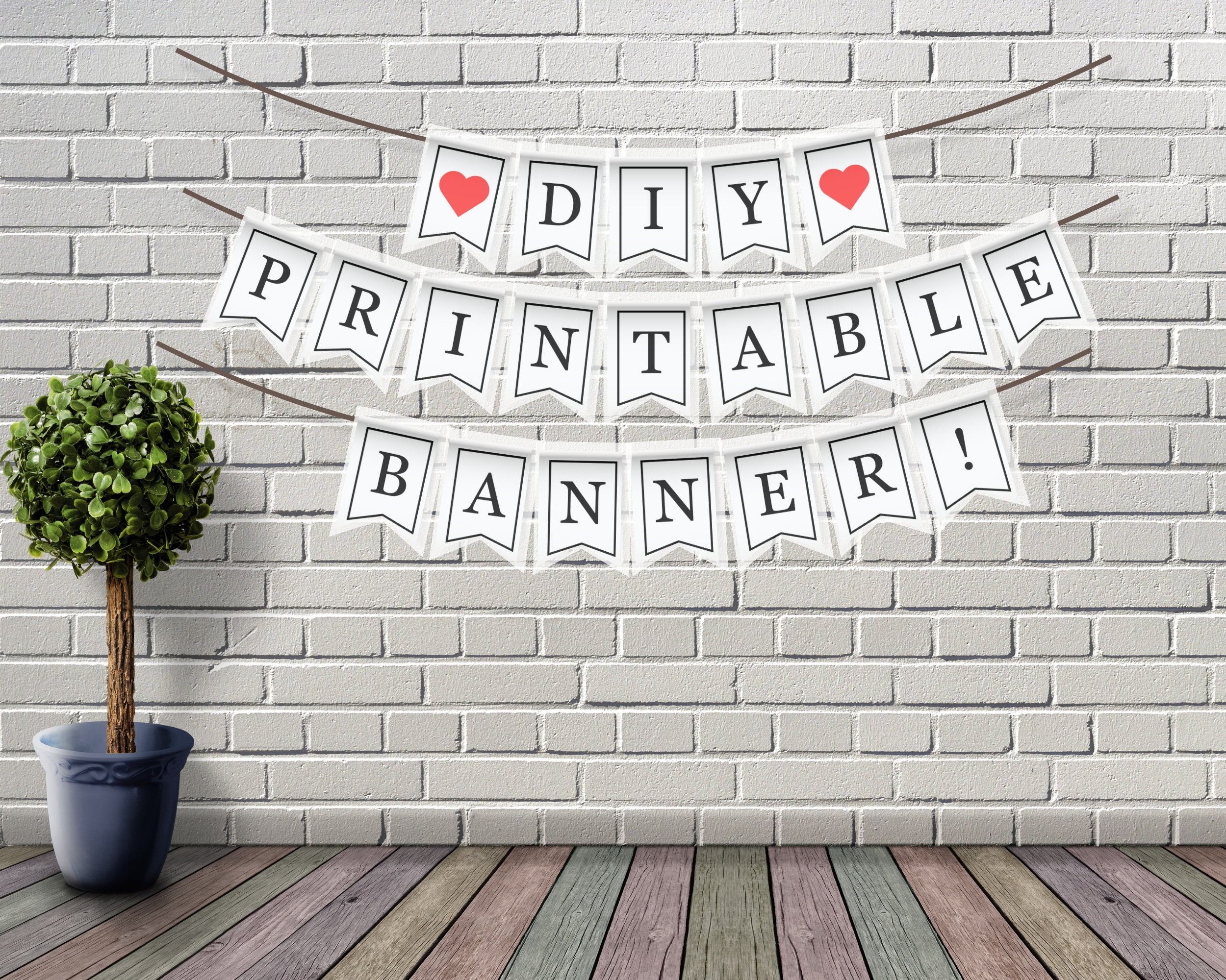 Printable Banner, Printable Bunting, Printable Garland, Alphabet Letter ...