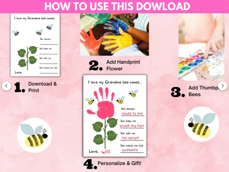 Grandma Handprint Craft, Mother's Day Gift, Grandparents Day, Pre-k ...