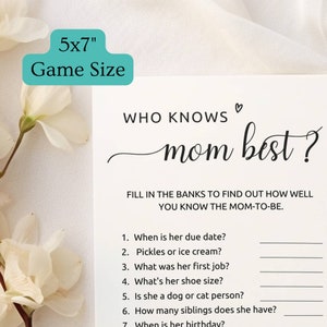 Who Knows Mom Best Baby Shower Game | How Well Do You Know Mommy | Baby ...