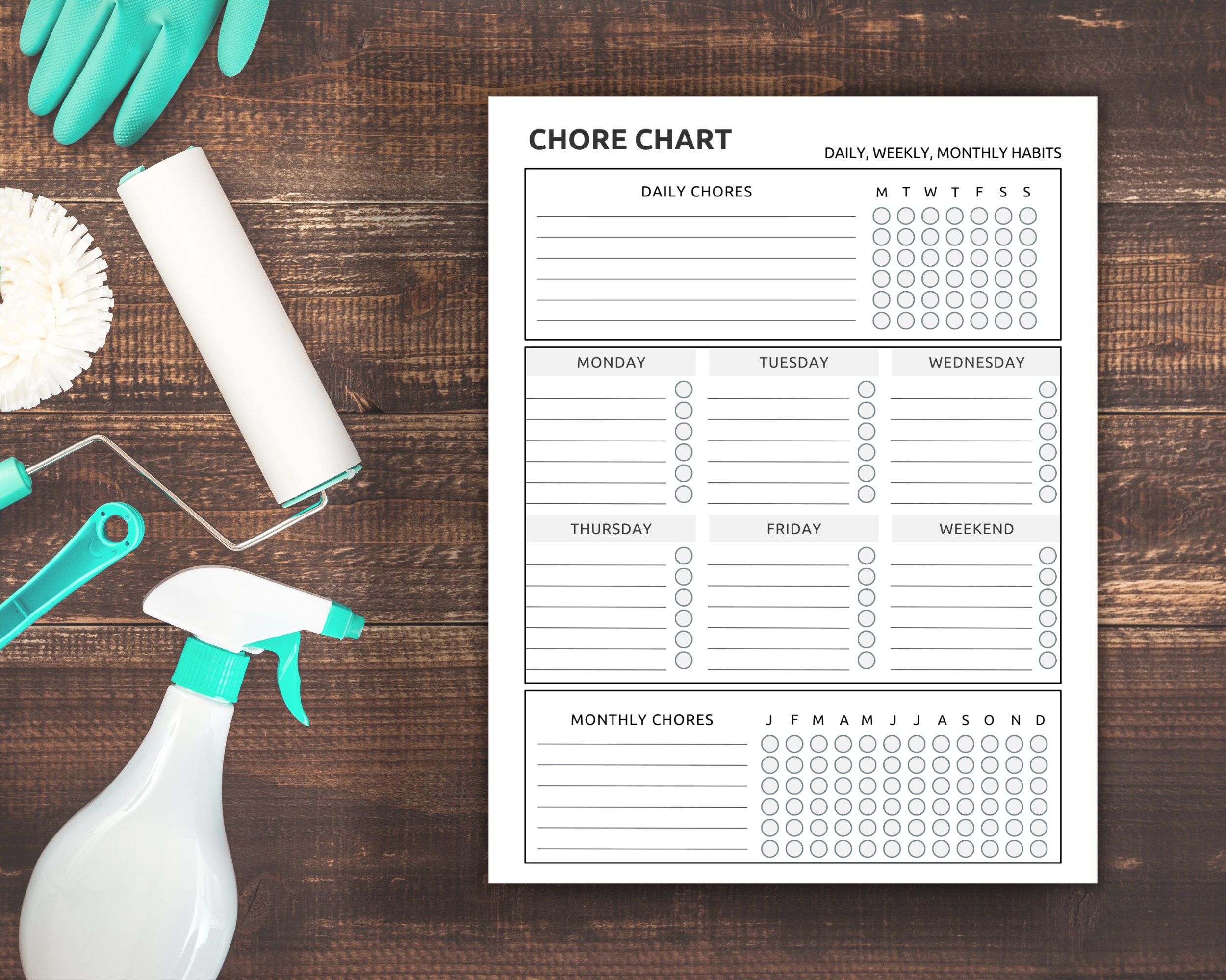 Adult Chore Chart, Chore Checklist Adult, Weekly Chore Chart for Adults ...