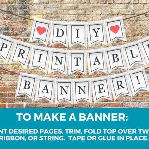 Printable Banner, Printable Bunting, Letter for Banner, Alphabet Letter ...