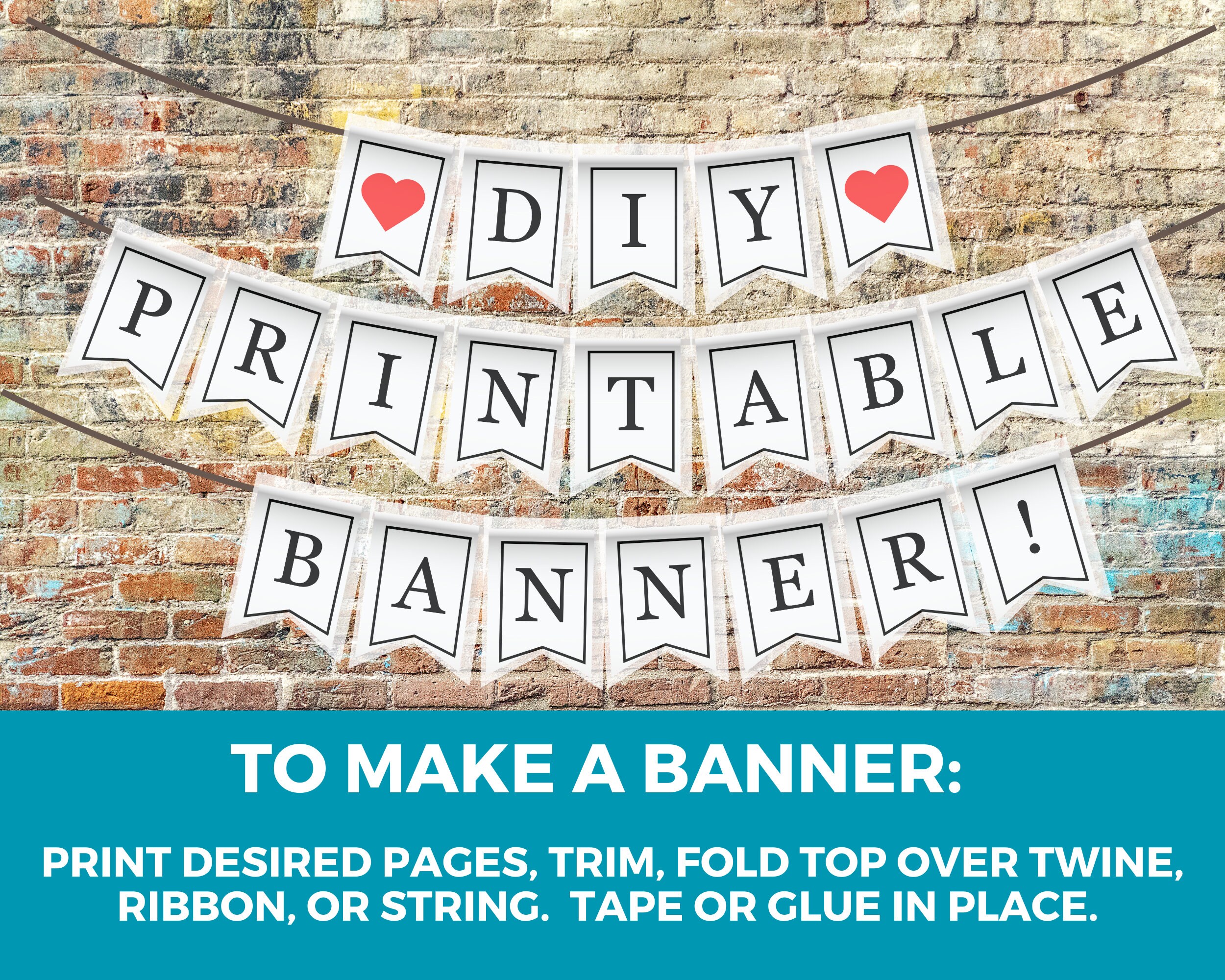 Printable Banner, Printable Bunting, Letter for Banner, Alphabet Letter ...