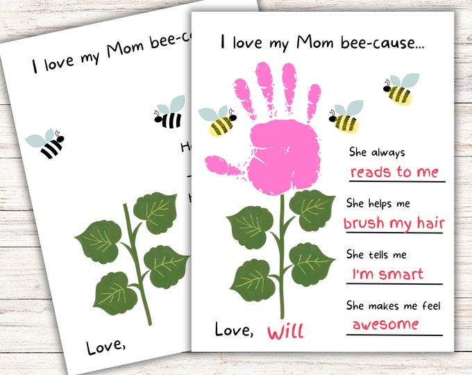Mother's Day Handprint Art Craft, Mommy Grandmother Handprint ...