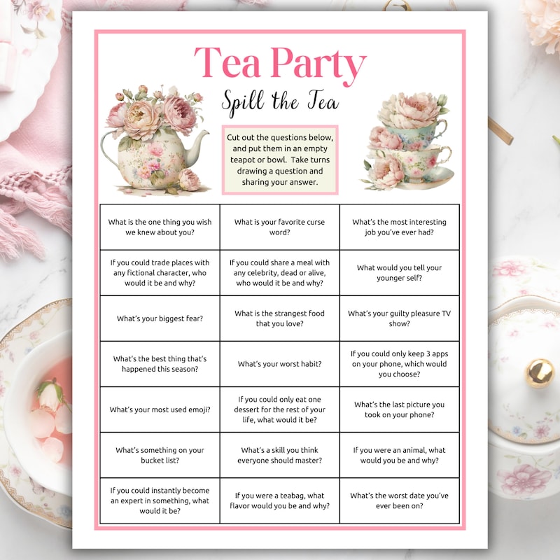 Spill the Tea Game - Etsy
