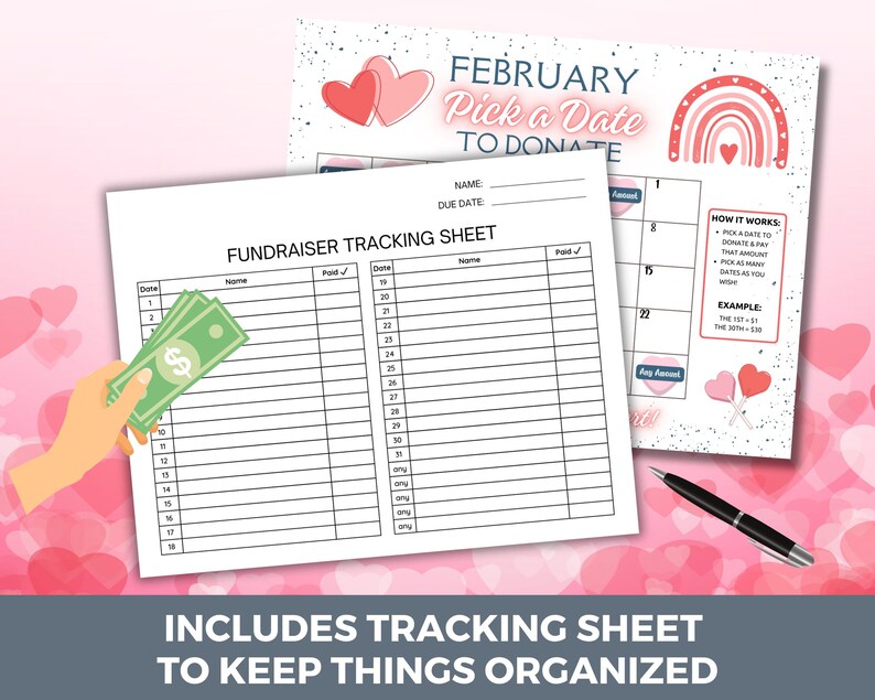 2026 February Fundraising Calendar, PTA Fundraiser, Cash Calendar ...