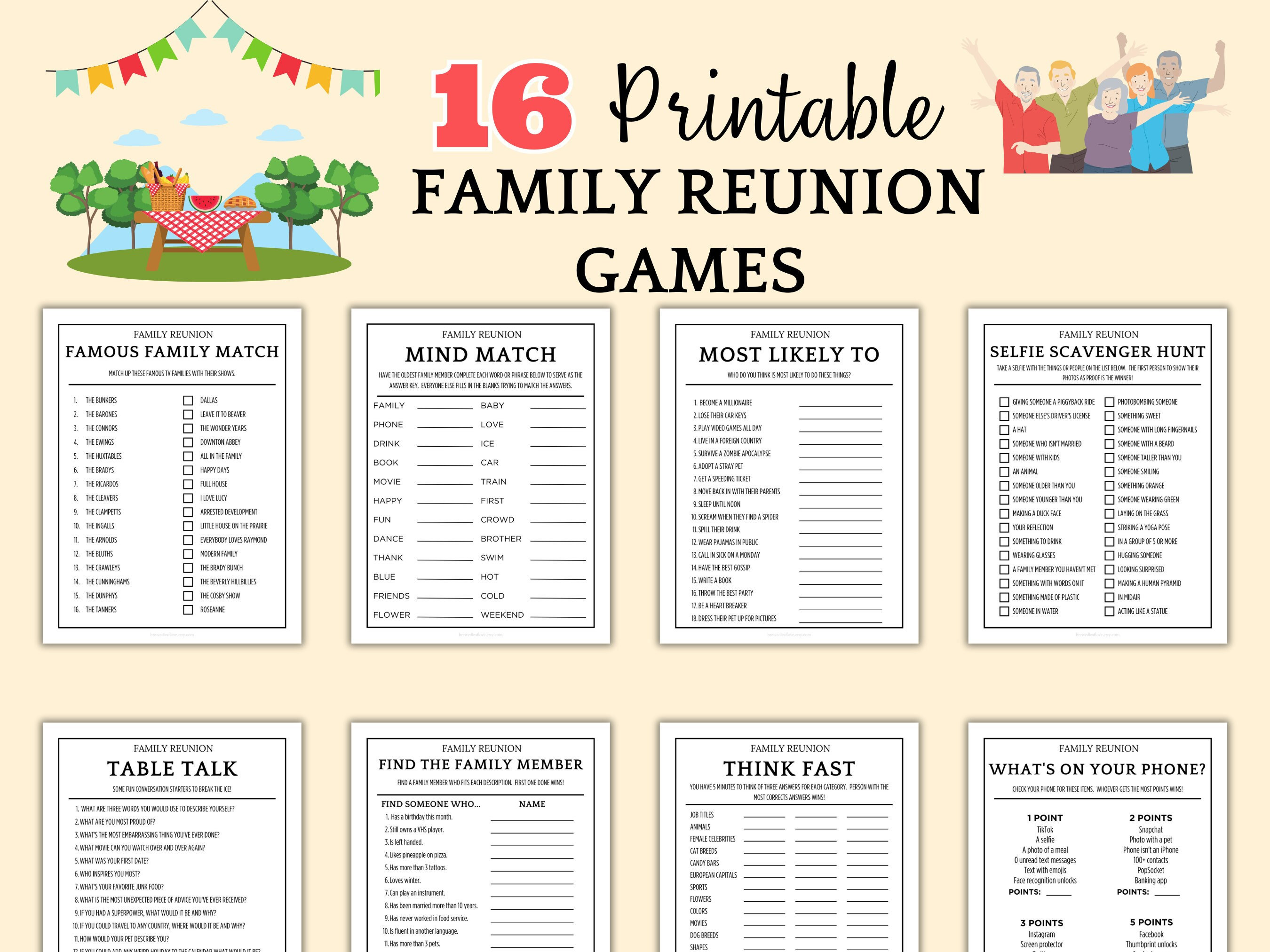 Family Reunion Games Bundle, Family Gathering Fun, Family Reunion ...