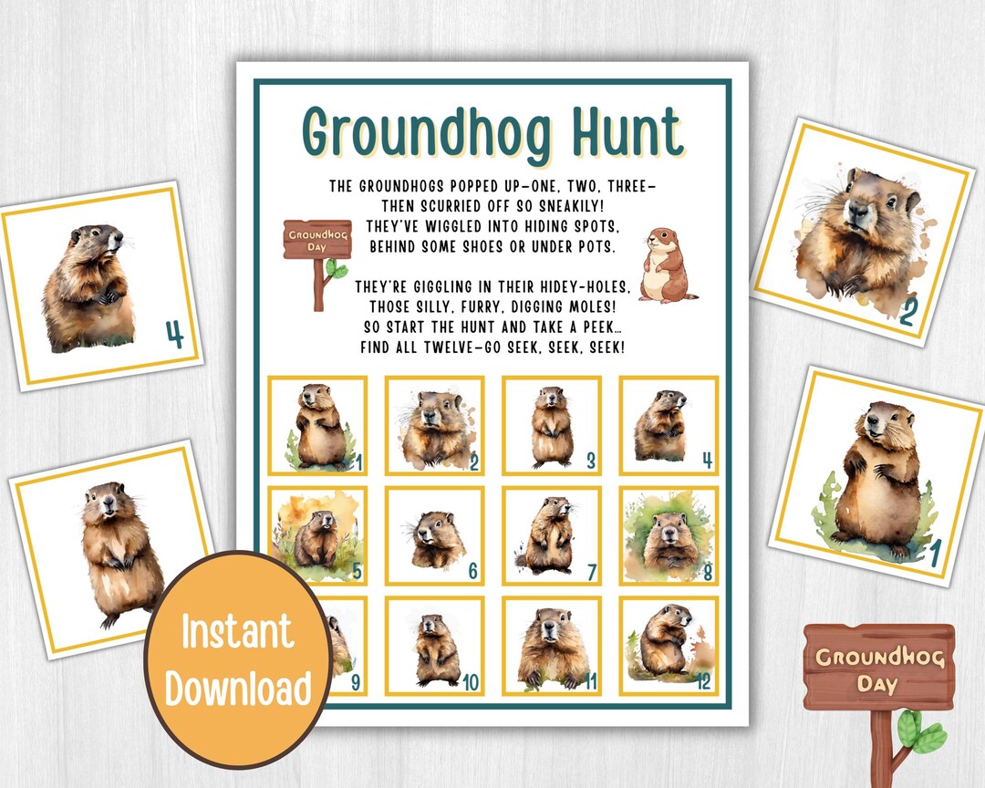 Groundhog Day Activity, Groundhog Day Party, Groundhog Scavenger Hunt ...
