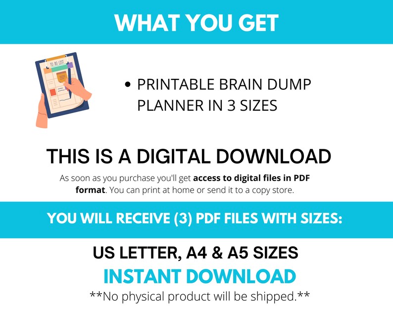 Brain Dump Printable, Thoughts Organizer, ADHD Brain Dump, Morning ...