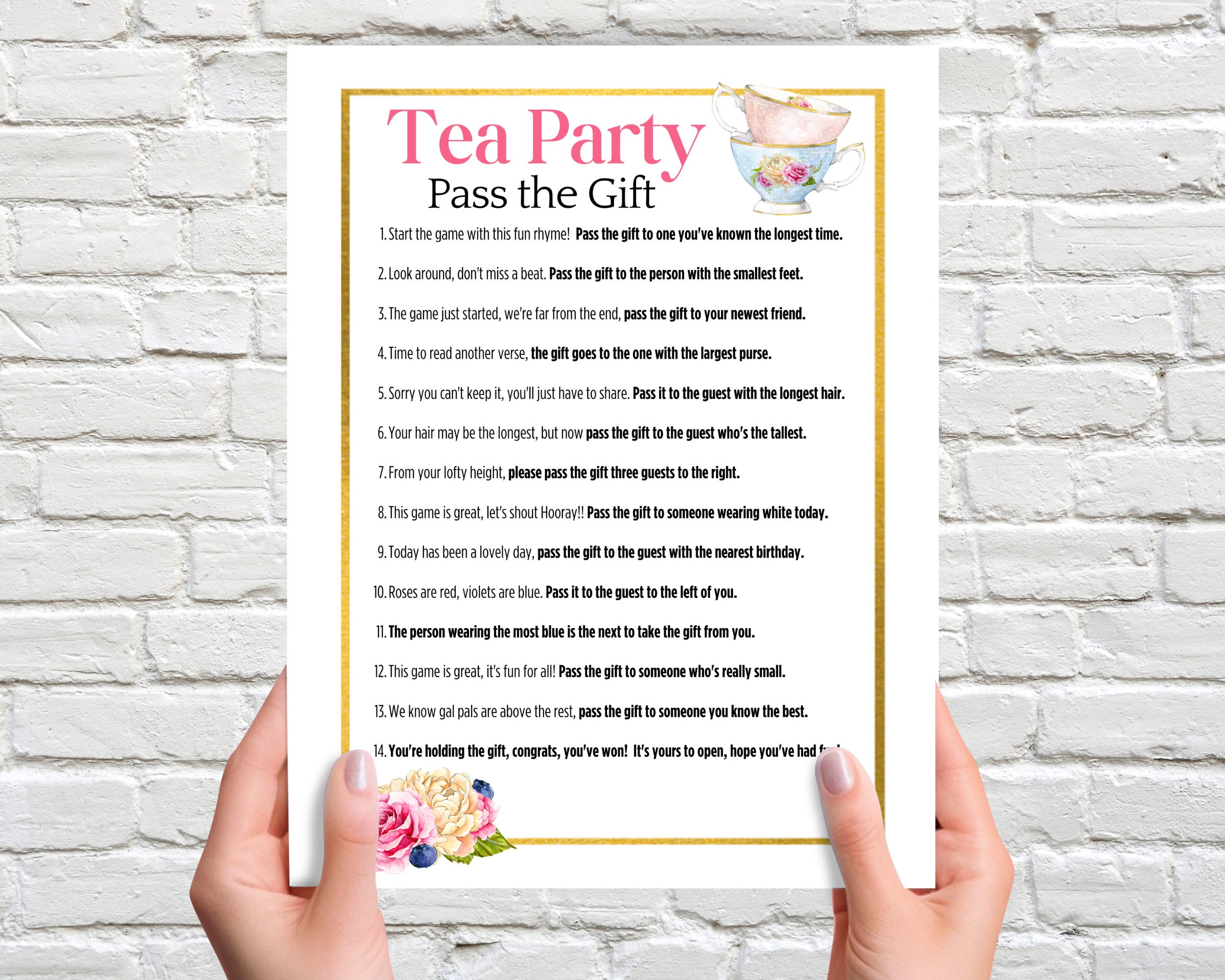 Pass the Prize Tea Party Game, Pass the Parcel, Pass the Gift Game ...