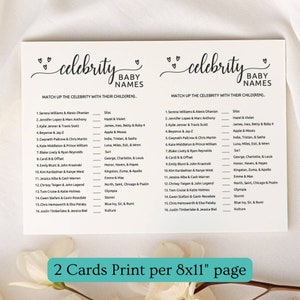 Celebrity Baby Name Shower Game, Celebrity Baby Name Game, Guess the ...