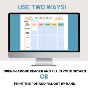 Home Daycare Weekly Menu Editable, Weekly Meal Planner, Preschool Menu ...