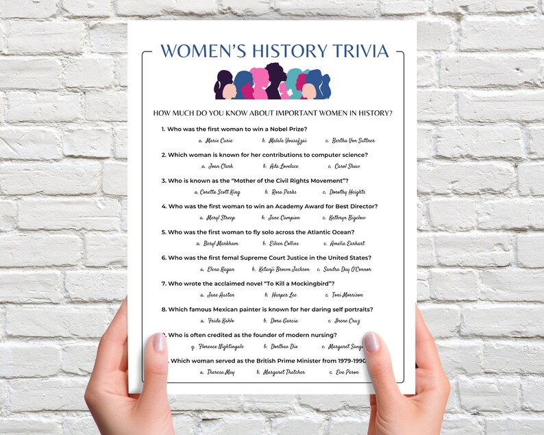 Women's History Month Trivia Game, International Women's Day Activity ...