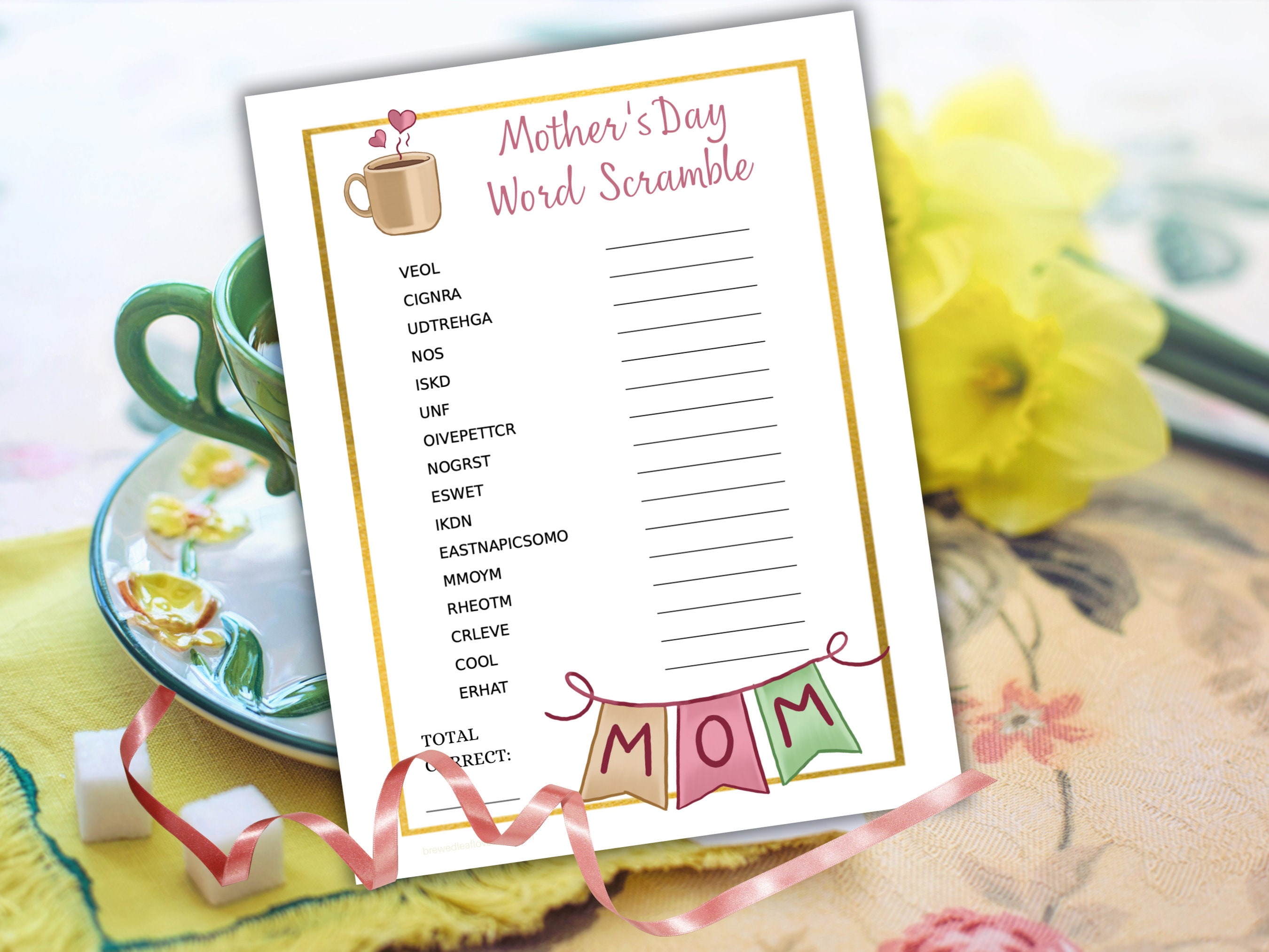 Mothers Day Game Printable, Mother's Day Brunch Ideas, Printable Mother ...