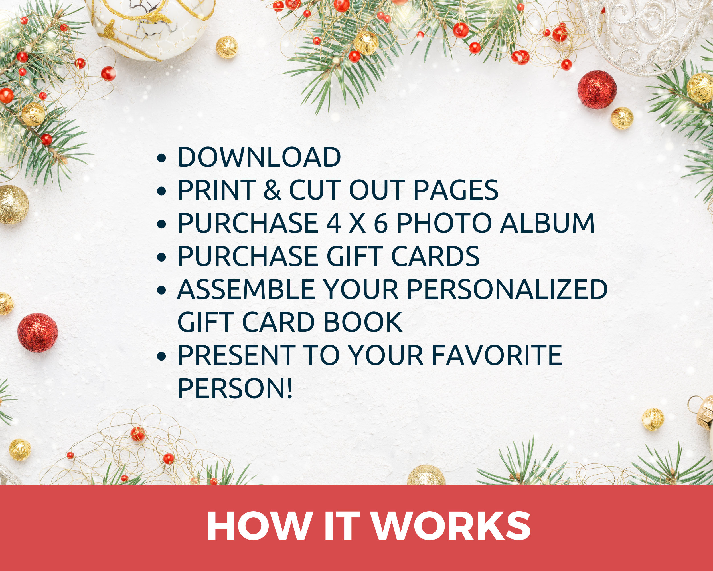 Printable Christmas Gift Card Book, Christmas Gift Card Holder, College ...