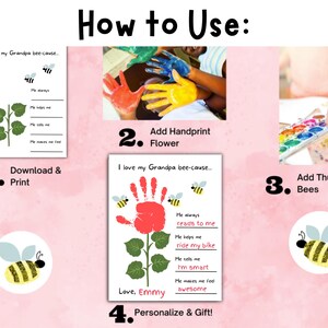 I Love You Bee-cause Handprint Craft, Gift Kids, Mothers Day Craft ...