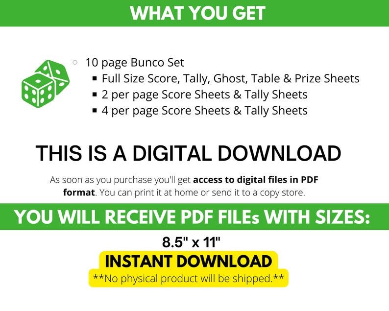 Paris Games Bunco Score Sheets, Summer Bunco Score Cards, Summer Games ...