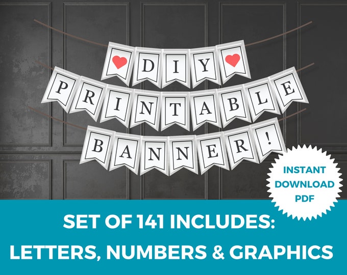DIY Printable Banner, Birthday Banner Boy Printable PDF, Birthday ...