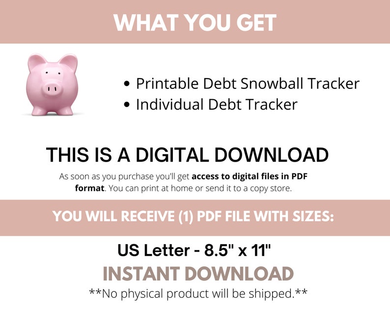 Debt Snowball Tracker Printable, Printable Snowball Debt Tracker, Debt ...