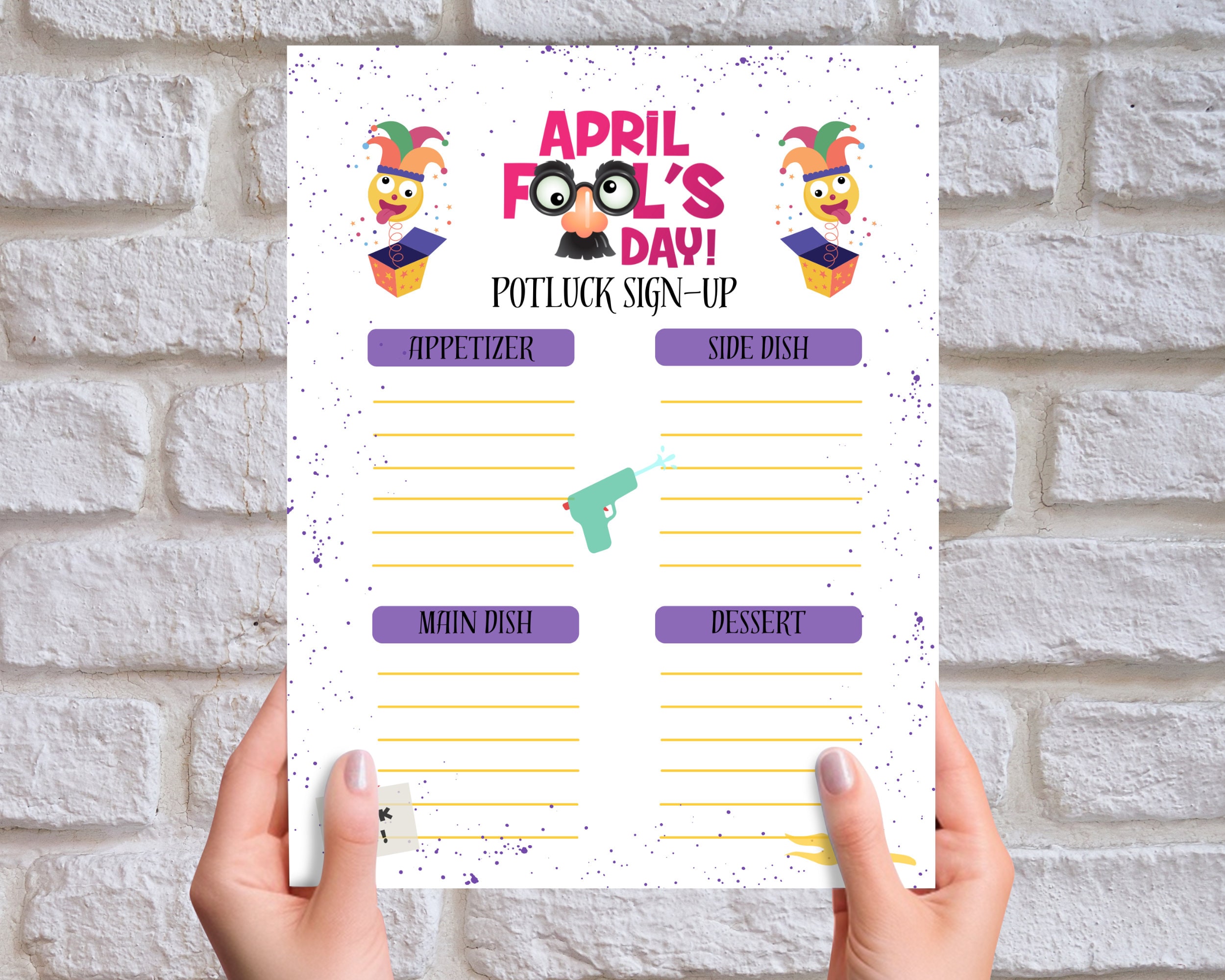 April Fools Potluck Sign up Sheet, April Fools Day Potluck Sign up Form ...