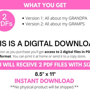 All About My Grandpa Printable, Kids Father's Day Printable, Printable ...