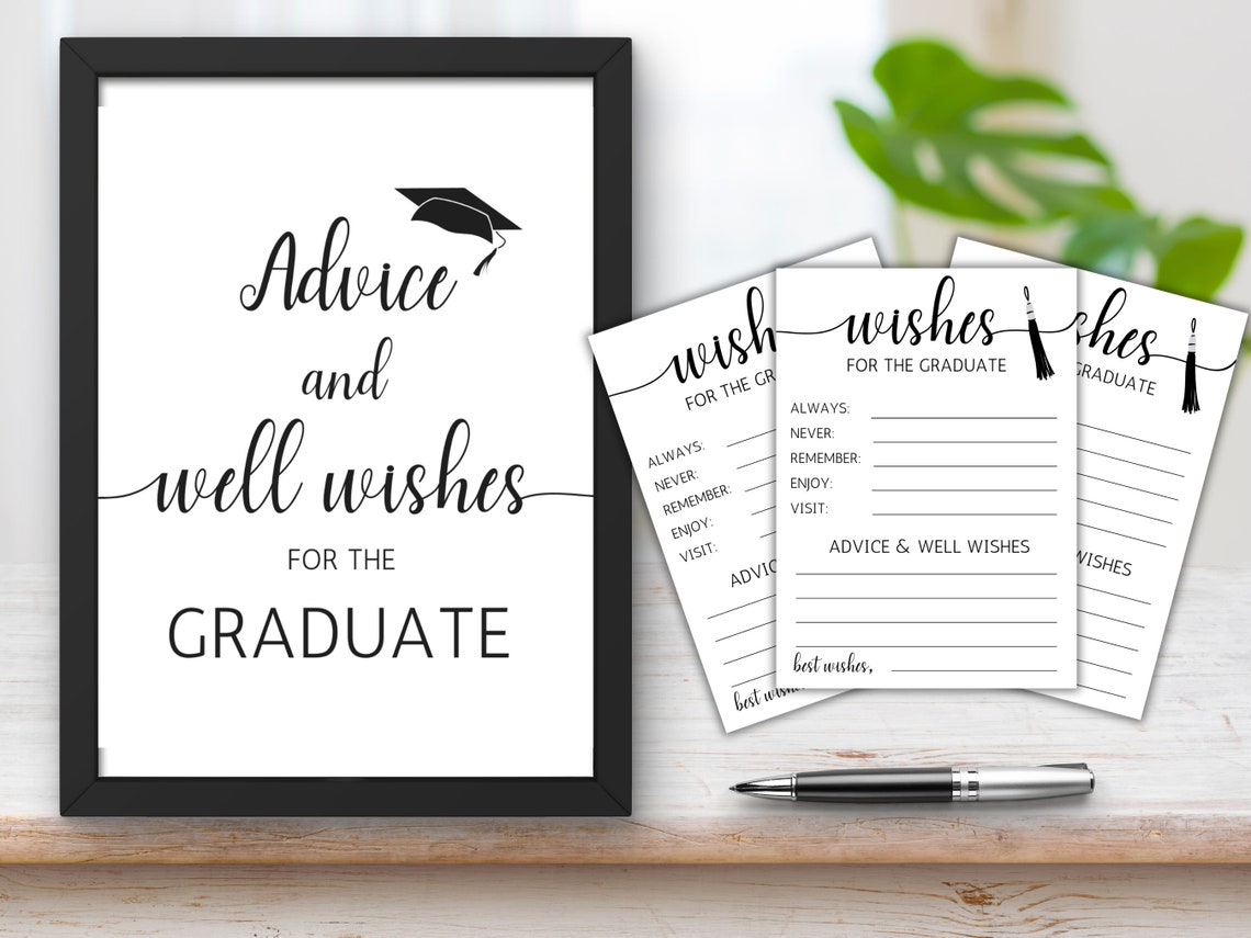 Advice for Graduate Template, 2024 Graduation Party Decor, Graduation ...