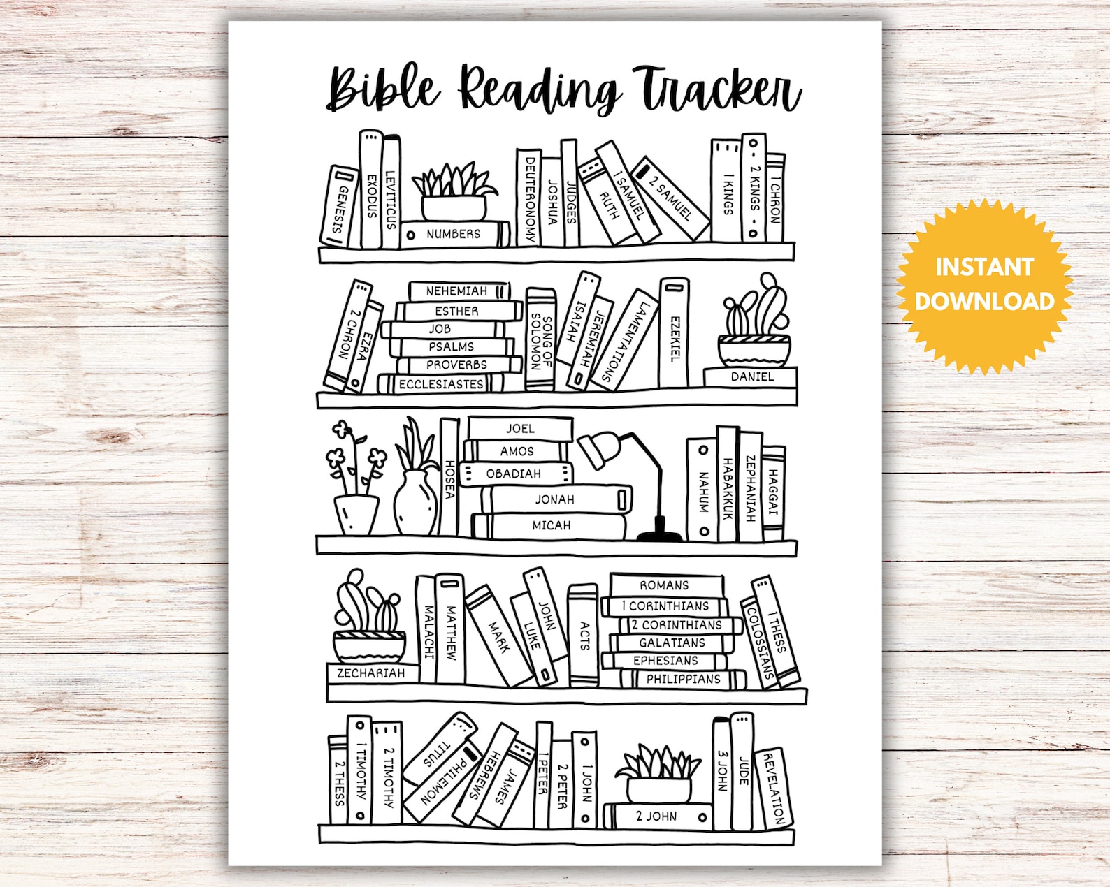 Bible Reading Tracker Coloring Sheet, Bible Reading Bookshelf, Books of ...