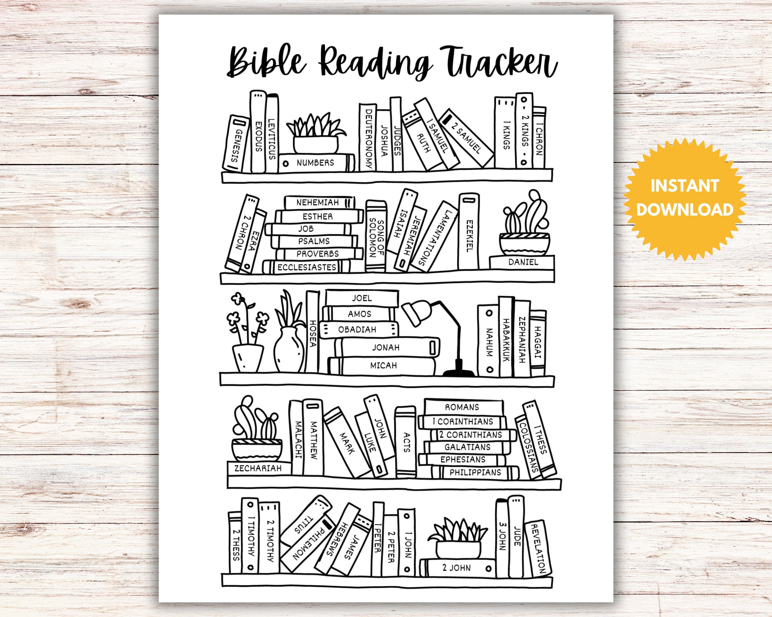 Bible Reading Tracker Coloring Sheet, Bible Reading Bookshelf, Books of ...