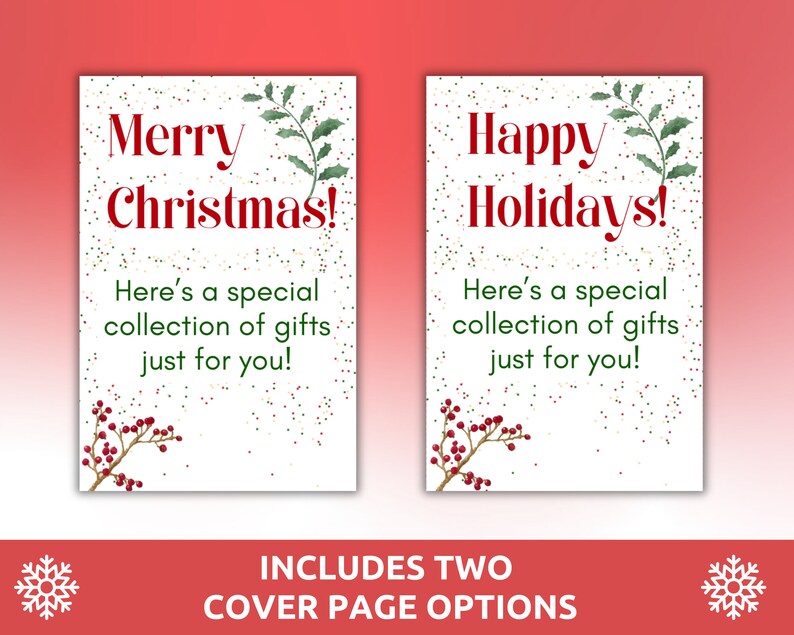 Printable Christmas Gift Card Book, Christmas Gift Card Holder, College ...