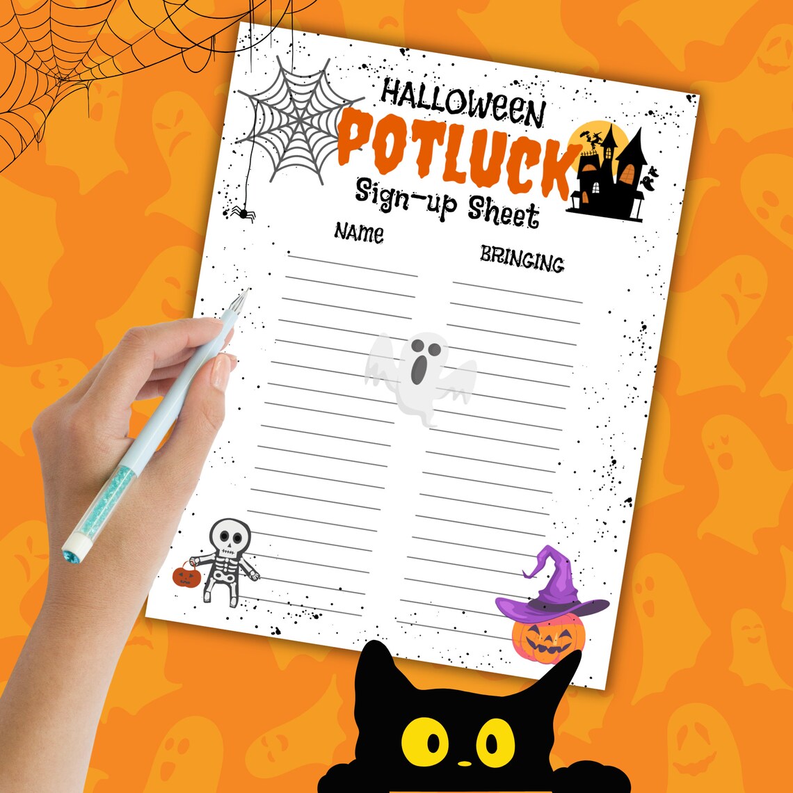Halloween Potluck Sign up Sheet, Potluck Sign up Sheet, Potluck Sign up ...