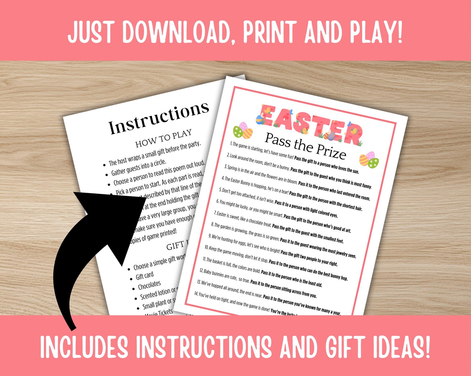 Easter Pass the Prize Game, Easter Party Game, Spring Party Game ...