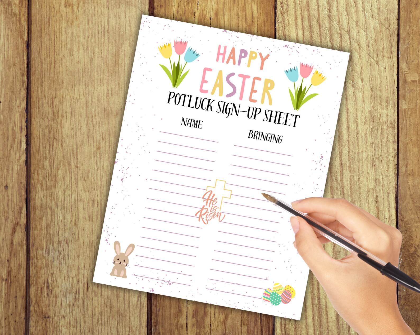 Easter Potluck Sign up Sheet, Potluck Sign up Form, Easter Party Menu ...