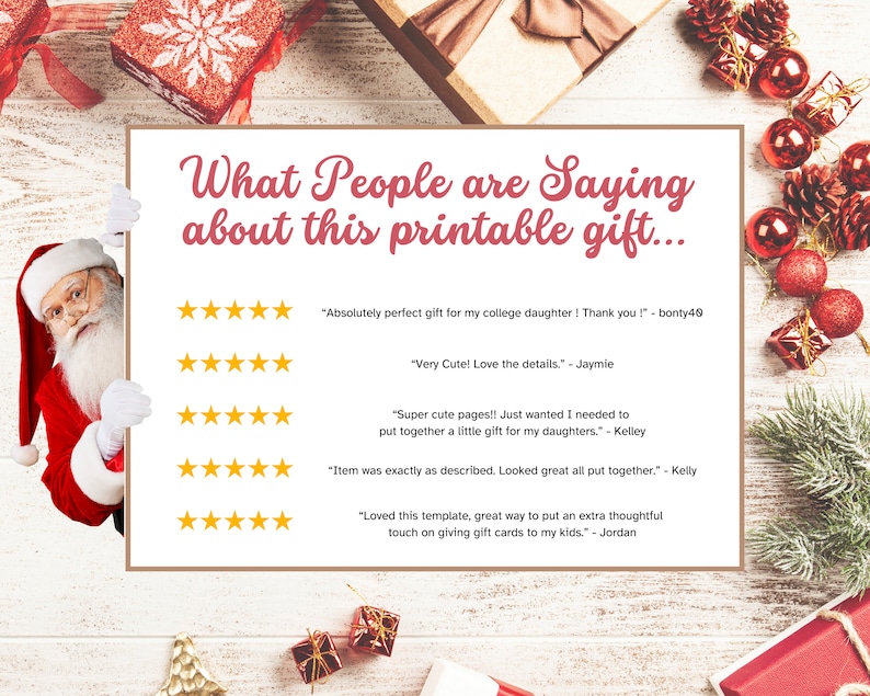 Printable Christmas Gift Card Book, Christmas Gift Card Holder, College ...