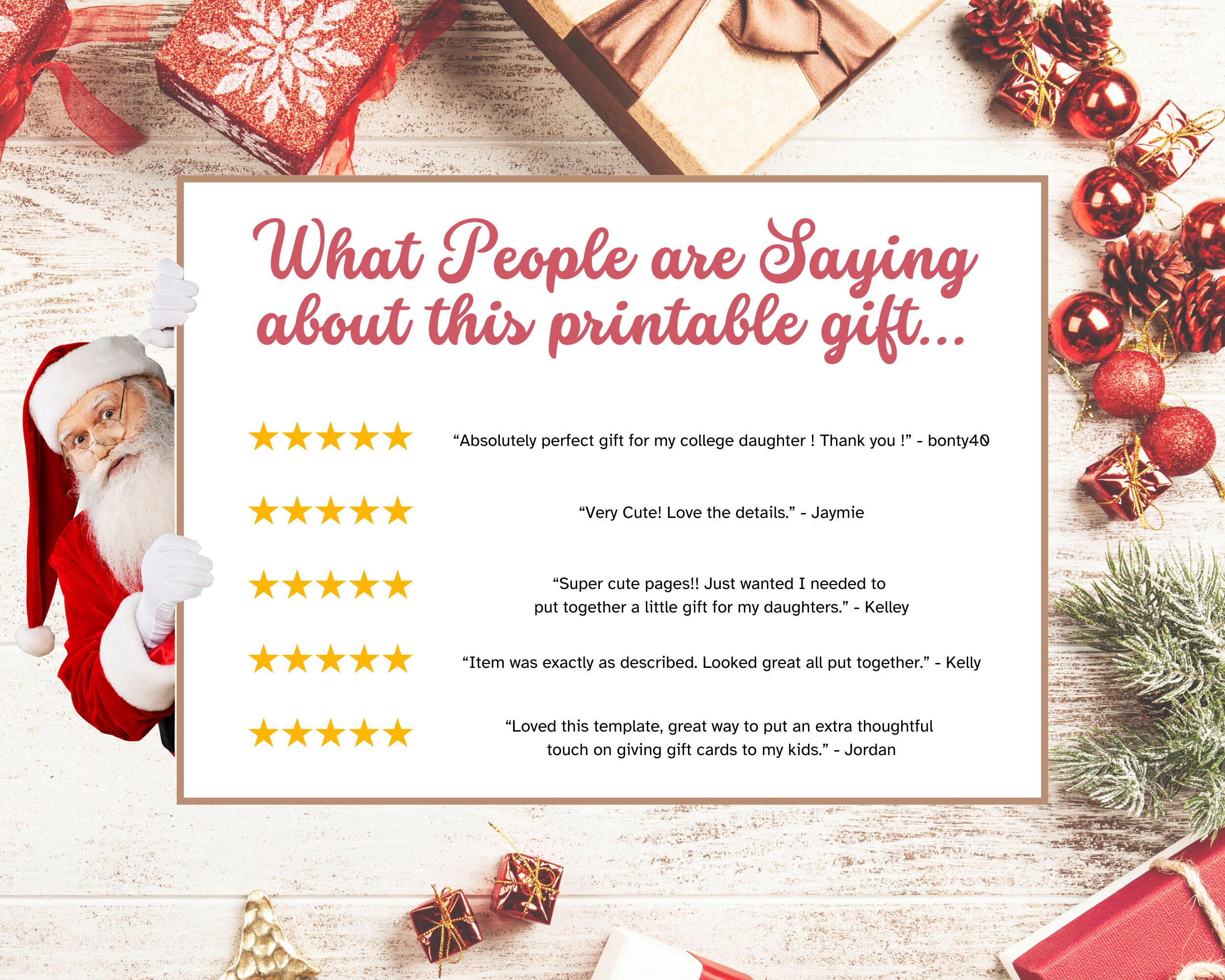 Printable Christmas Gift Card Book, Christmas Gift Card Holder, College ...