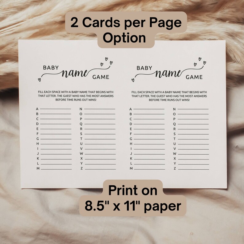 Baby Shower ABC Name Game, Baby Name Game, Baby Word Race Game, Baby ...