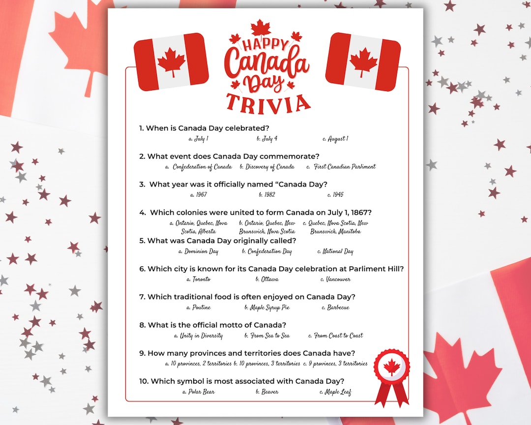 Canada Day Trivia Game, Canada Day Activity, Canada Day Classroom ...