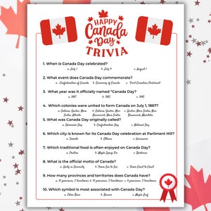 Canada Day Trivia Game, Canada Day Activity, Canada Day Classroom ...