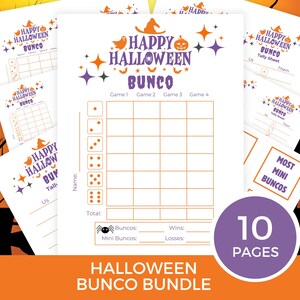 Halloween Bunco Score Sheets, October Bunco Score Cards, Halloween ...
