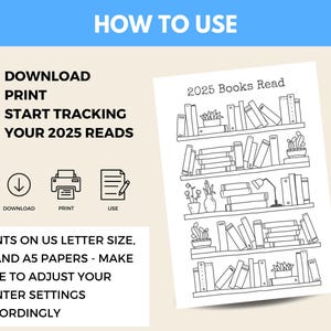 2025 Bookshelf Reading Tracker Printable, Coloring Reading Tracker ...