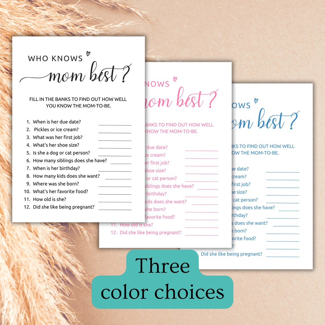 Who Knows Mom Best Baby Shower Game | How Well Do You Know Mommy | Baby ...