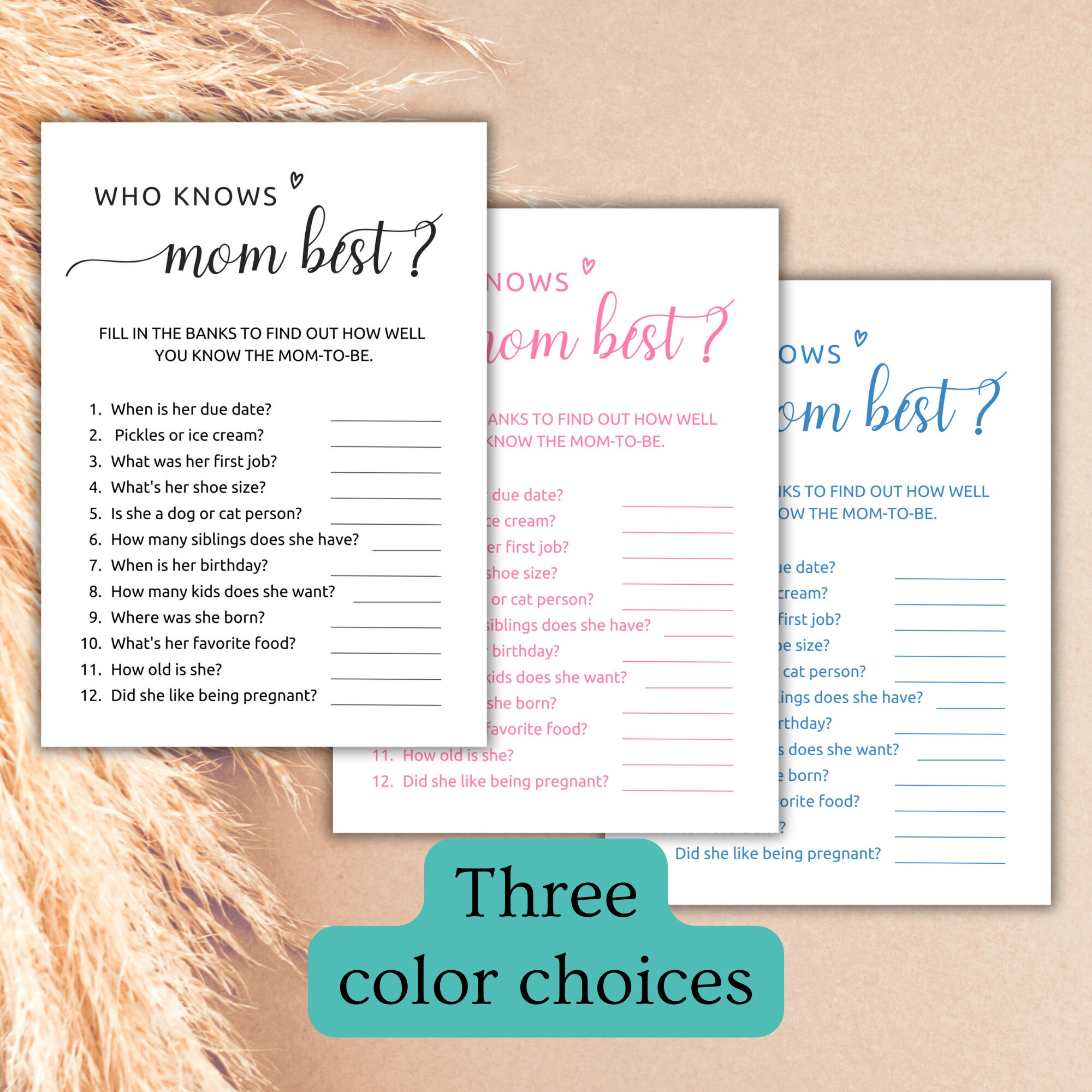 Who Knows Mom Best Baby Shower Game How Well Do You Know Mommy Baby ...