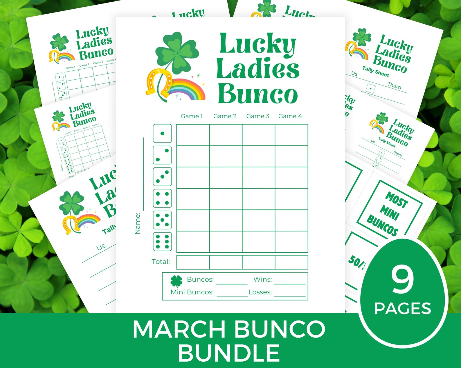March Bunco Score Sheets, St. Patricks Bunco Sheets, St. Patrick's ...