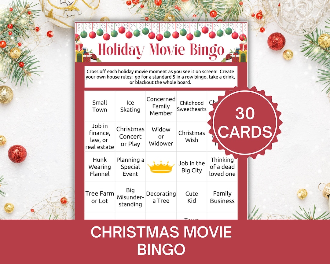 Hallmark Christmas Movie Bingo Game, Christmas Movie Watching Bingo ...