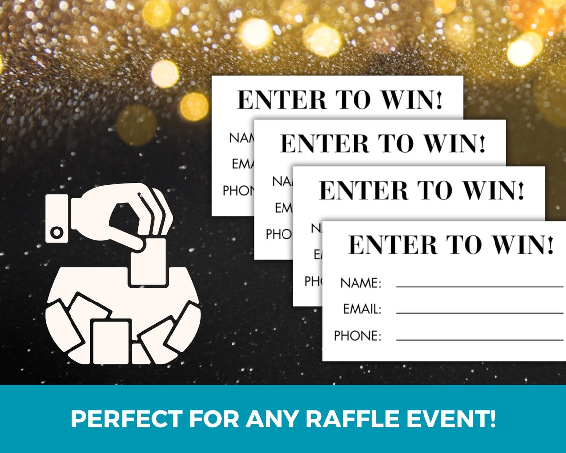 Printable Raffle Tickets, Enter to Win Tickets, Simple Raffle Ticket ...