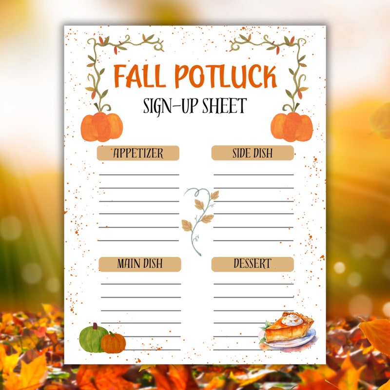 Fall Festival Sign up Sheets - Etsy
