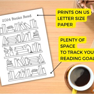 2024 Books Read Printable, Printable Bookshelf Reading Tracker ...