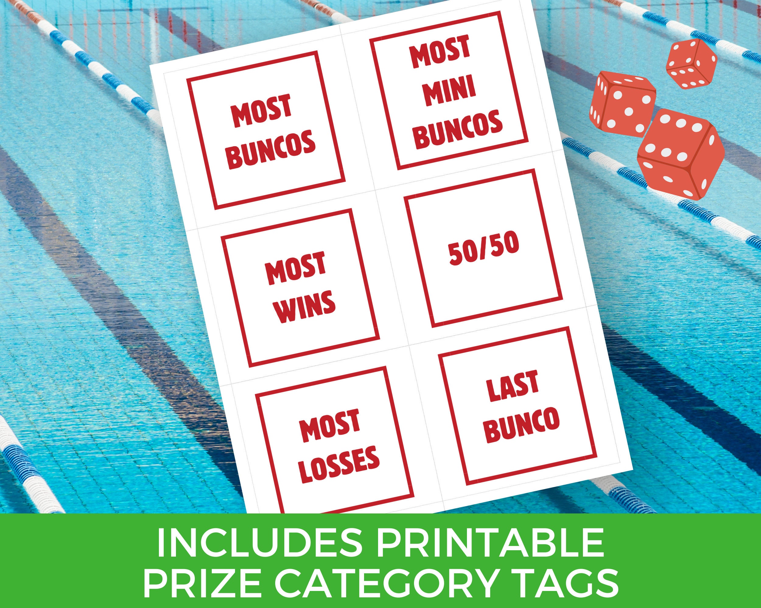 Paris Games Bunco Score Sheets, Summer Bunco Score Cards, Summer Games ...