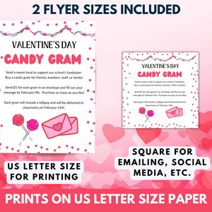 Editable Valentine's Day Candy Gram Form, Valentine School Fundraiser ...